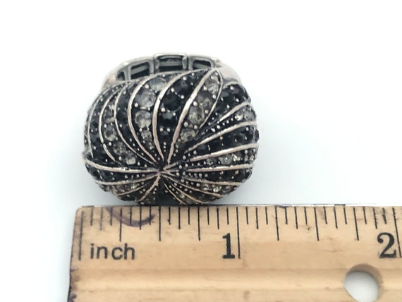 Channel Set Rhinestone Studded Pinwheel Design Statem… - Gem