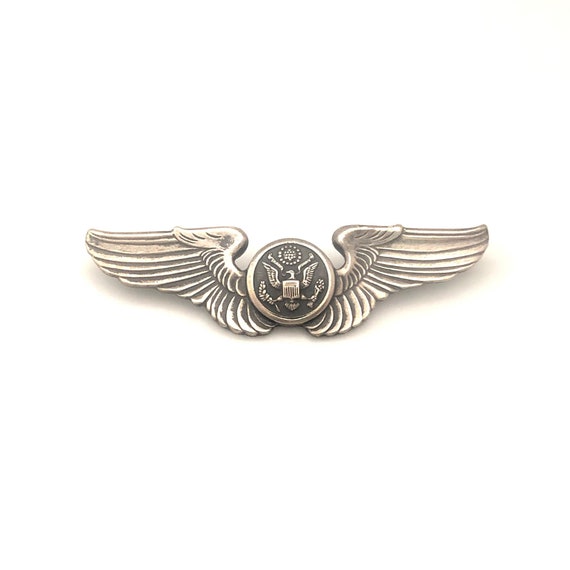 WWII US Army Air Crew 3 Sterling Silver Wing Pin - Etsy