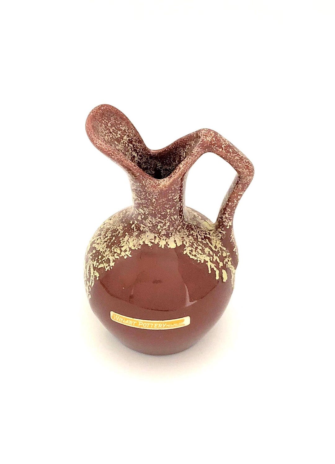 Vintage Winart 6.5" Pitcher With Drip Foam Glaze and Original Foil ...