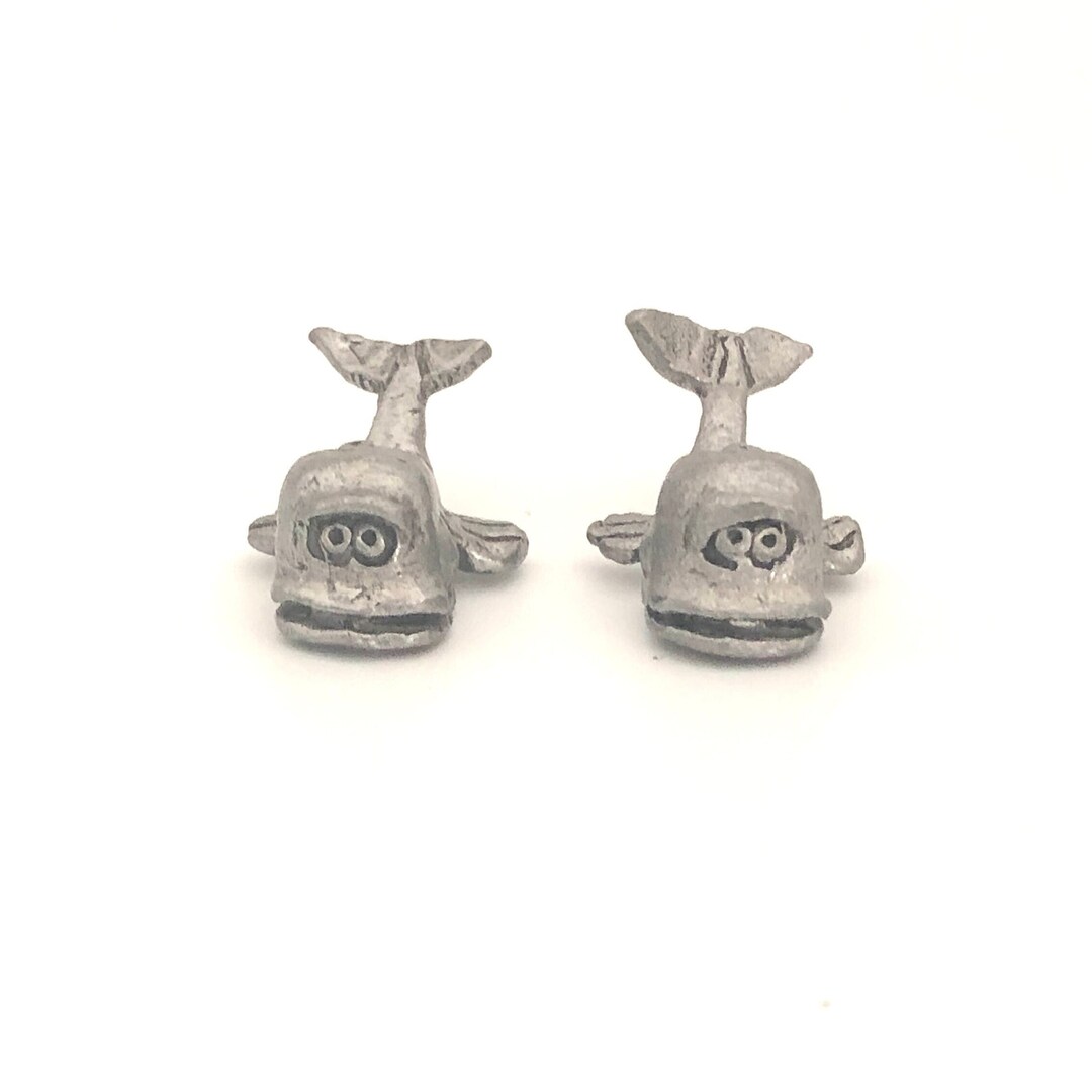 Pewter Humorous Whale Miniature Figurine Circa 1970's Vintage Animal ...