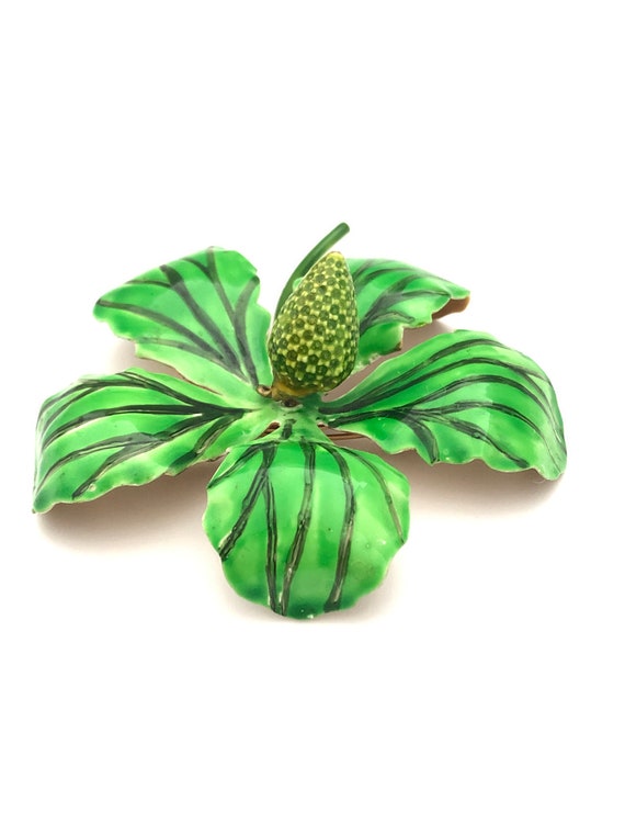 Original By Robert Large Green Pentamerous Flower wit… - Gem