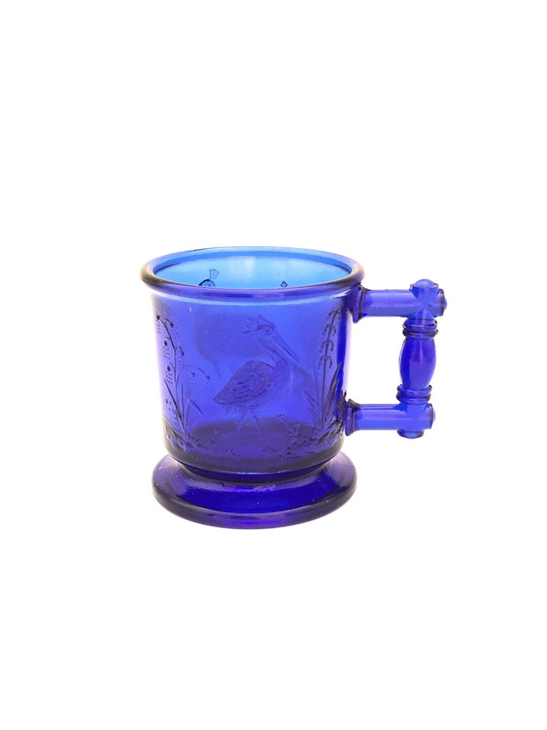 Bryce Brothers Glass Company Cobalt Blue EAPG Heron and Peacock Child's ...