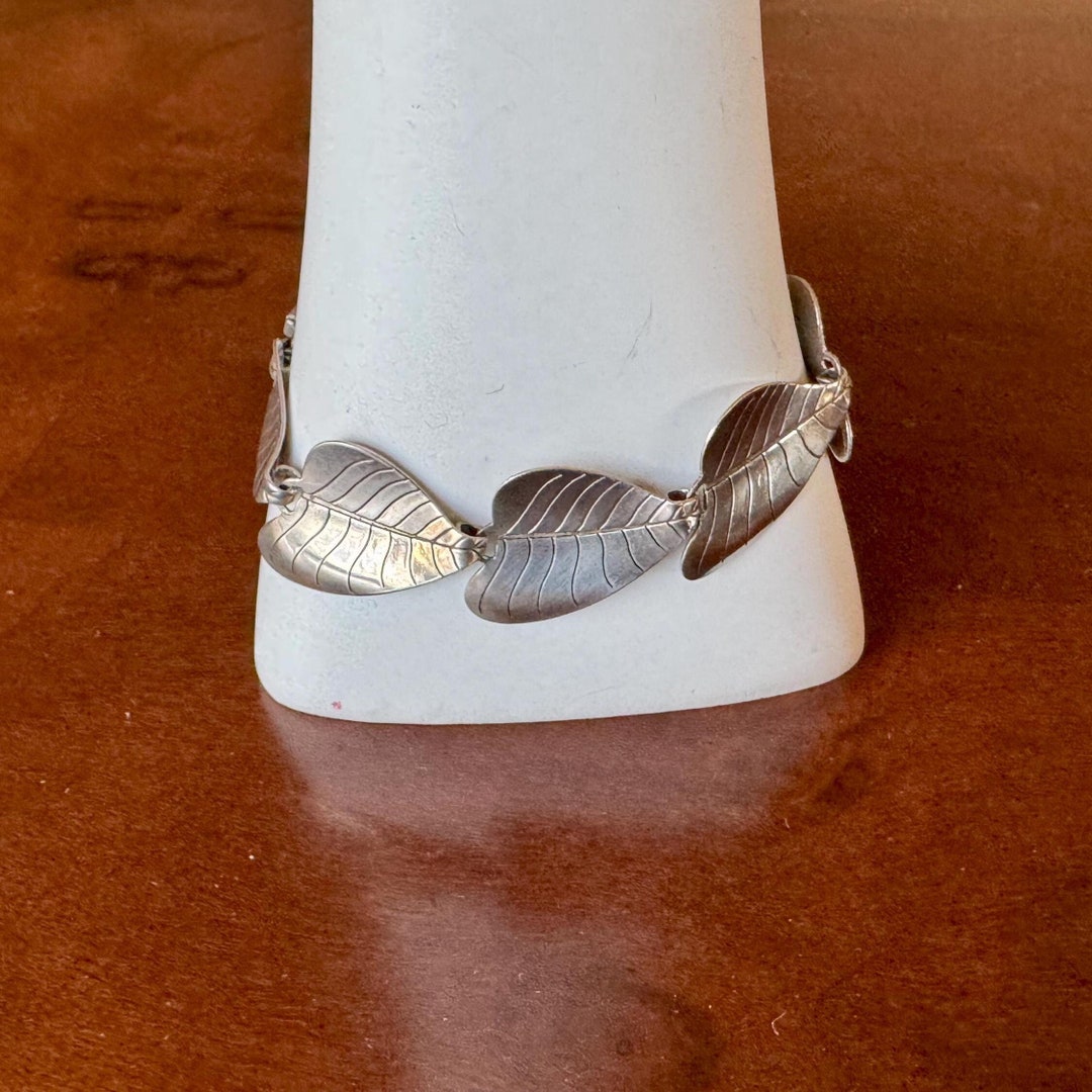 Beau Interlocking Leaf Link Bracelet Sterling Silver 7.5 Inch Length ...