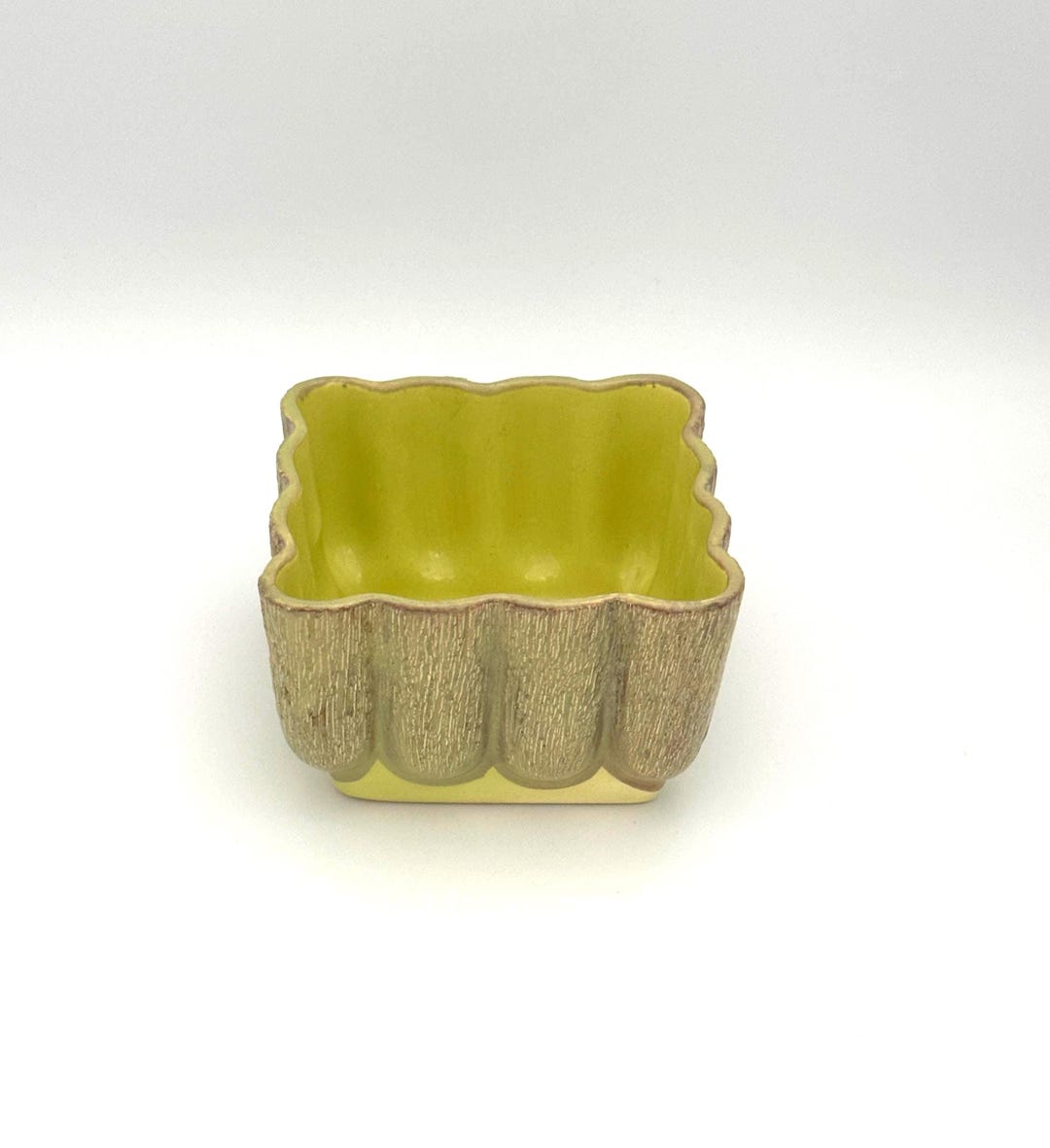 Vintage Aborn G-5 California Square Planter Chartreuse Scalloped Art ...