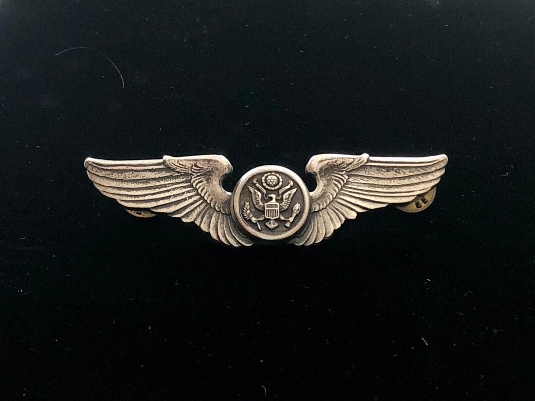 WWII Sterling Silver Air Crew 3" Wing Pin Made by A.E. Co. Vintage US ...