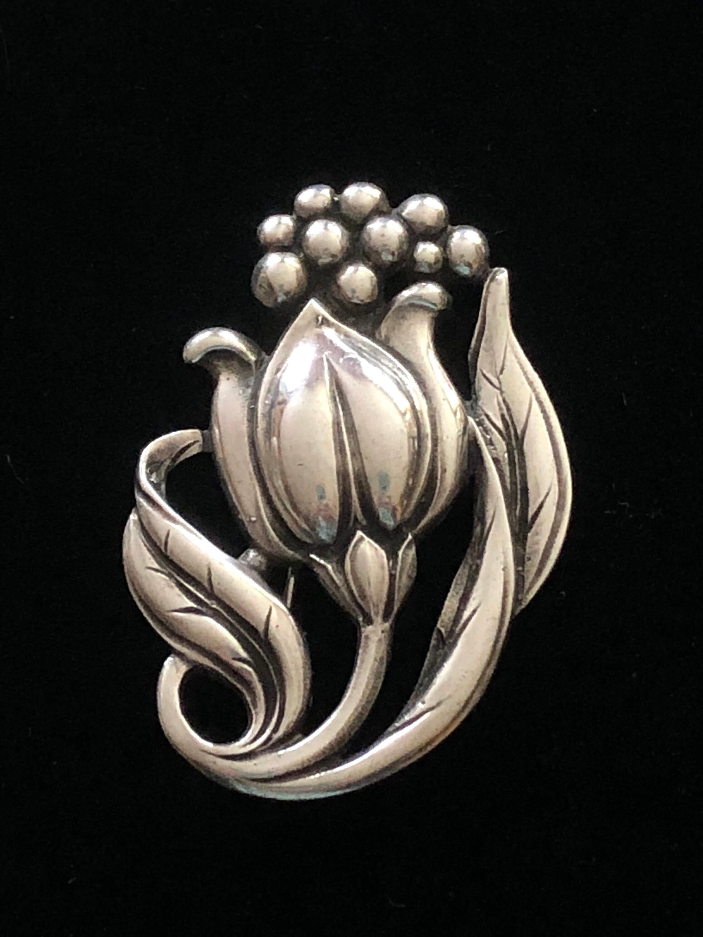 Vintage Viking Craft Sterling Tulip Brooch Albert Horwig Mid-century ...
