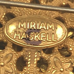 Miriam Haskell Brooch With Baroque Faux Pearls and Colored Rhinestones ...