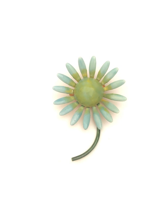 Enamel sunflower floral pin - Gem