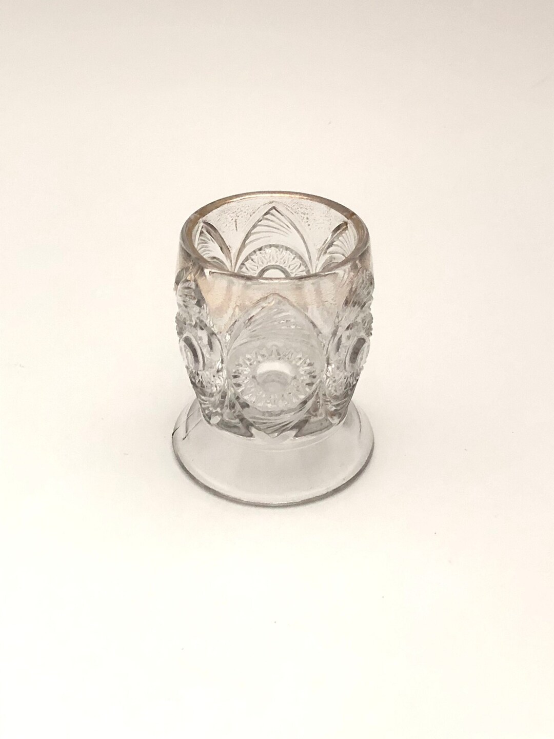 EAPG Bull's Eye and Fan Toothpick Holder With Gold Rim - Etsy