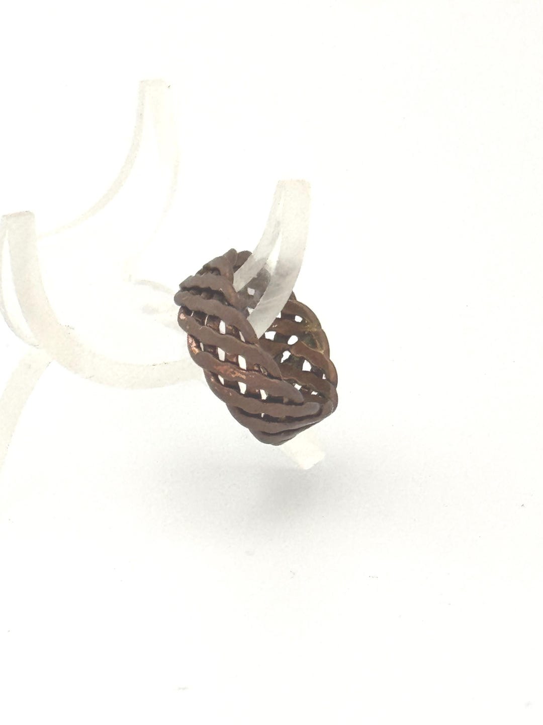 Vintage Handmade Woven Copper Ring US Size 7 Boho Artisan Statement ...