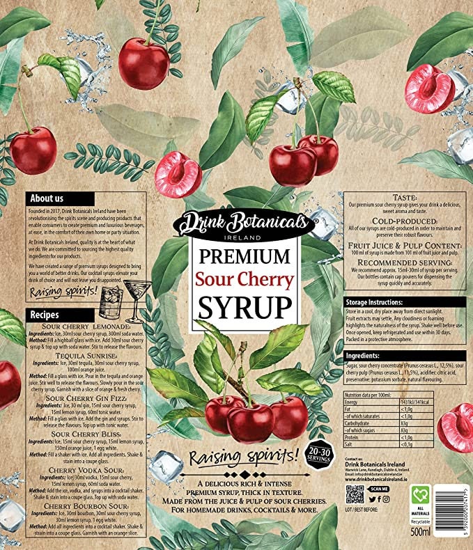 Premium Sour Cherry Syrup Puree | Made From the Juice & Pulp of Sour ...