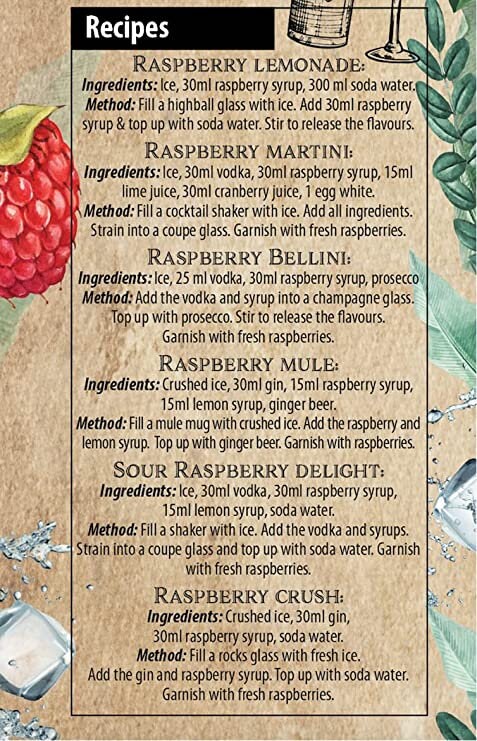 Premium Raspberry Syrup Puree Made From the Juice & Pulp of Raspberries ...