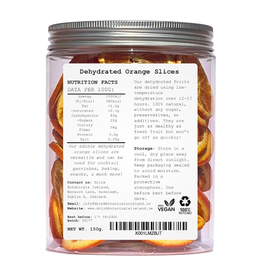 Edible Dehydrated Orange Slices Wheels | 55 + Servings | 100% Natural ...