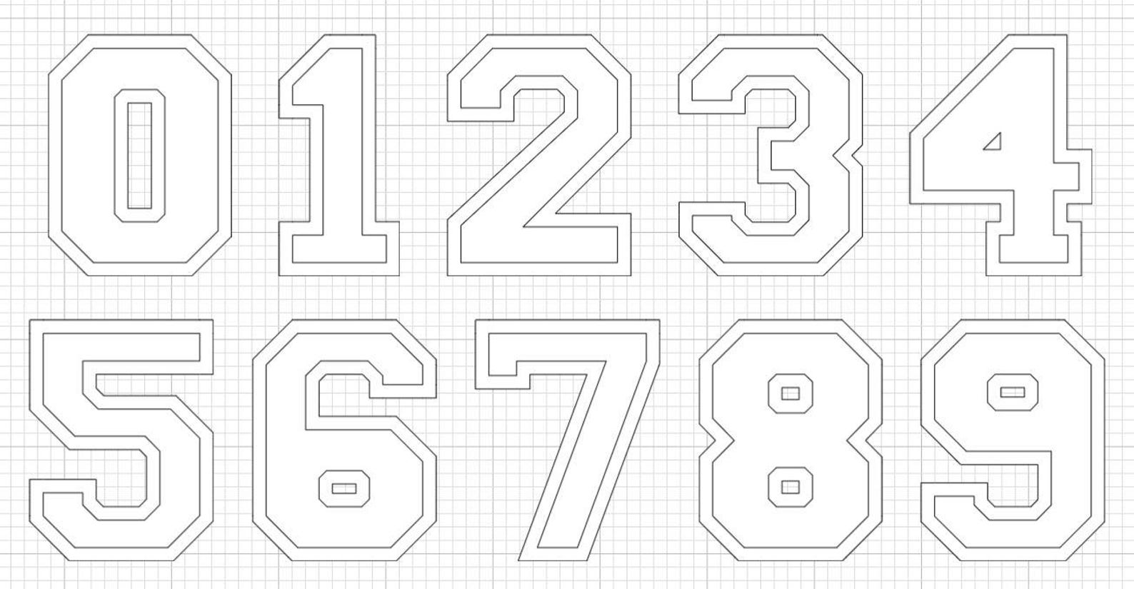 Full Set of Number Stencils - 0 Through 9 - Multiple Font Options ...