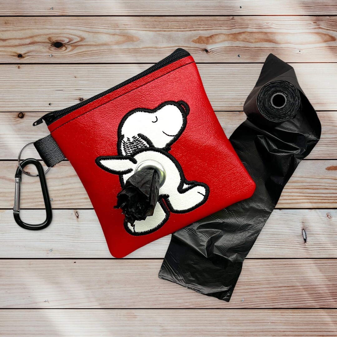 Beagle Dog Poop Bag Holder. Embroidered Vinyl Zipper Top Bag. Humorous ...