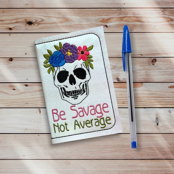 Embroidered Vinyl Mini Notebook Cover Journal notebook | Etsy