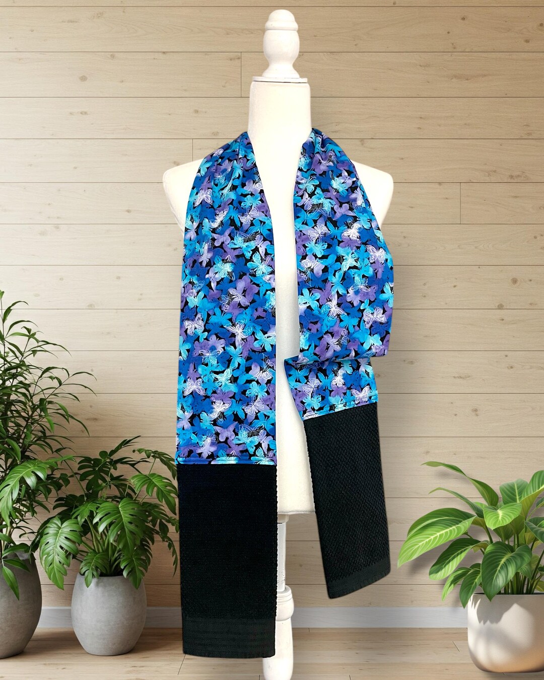 Blue & Purple Butterflies Kitchen Boa. Stylish Hand Towel. Dish or Tea ...