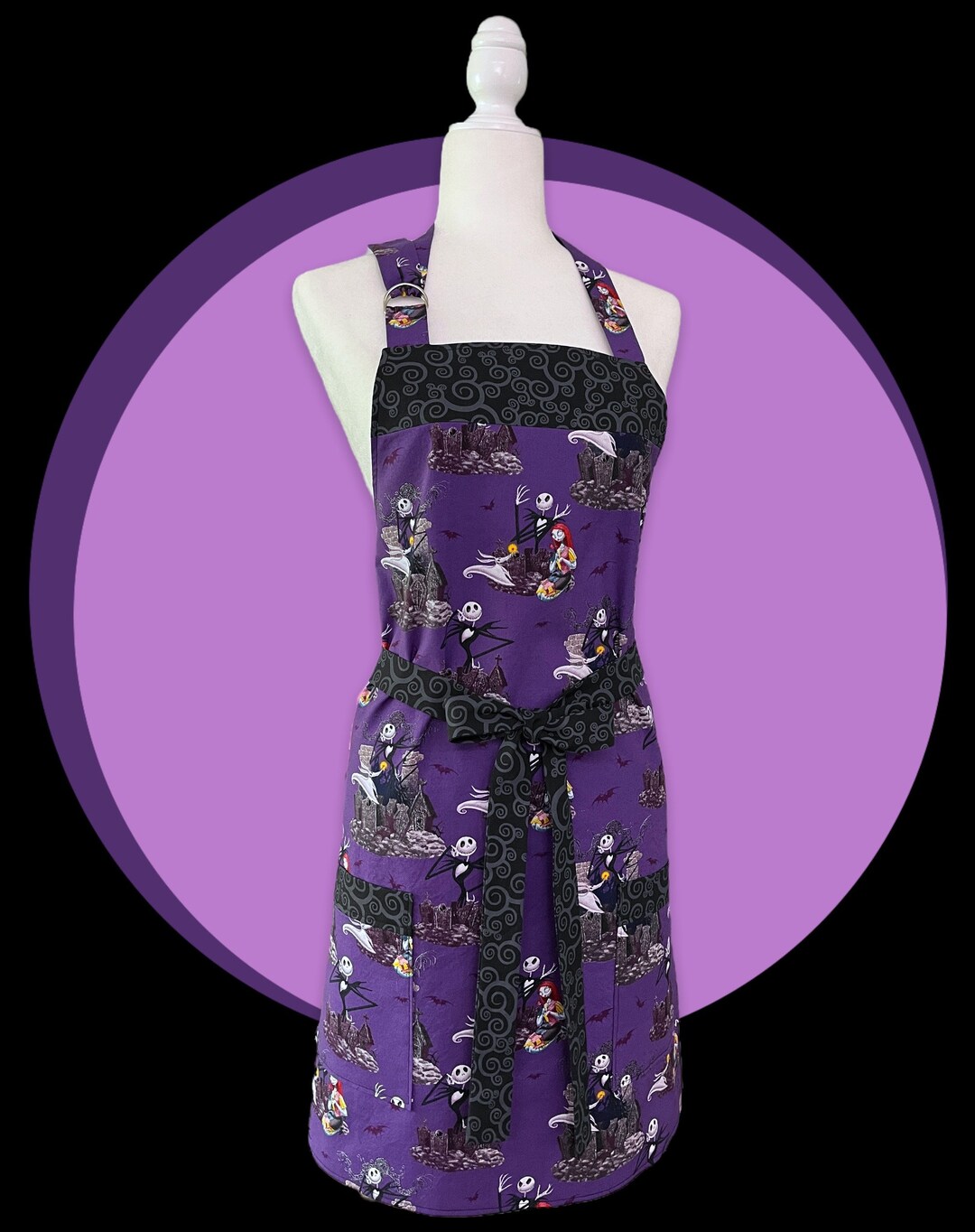 Jack and Sally Unisex Apron. Whimsical Lined Apron for Cooking, Baking ...