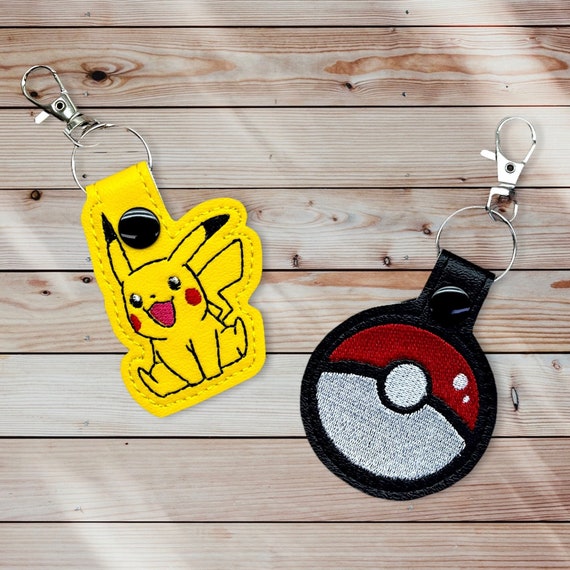 Pokemon Key Ring. Pikachu and Pokeball - Etsy