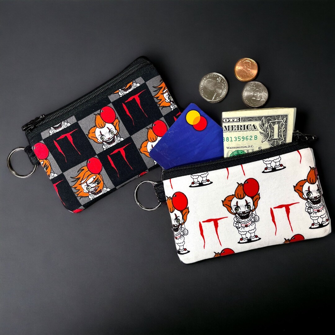 Pennywise Mini Zipper Bag With Keyring. Cash & Card Bag. Horror Zipper ...