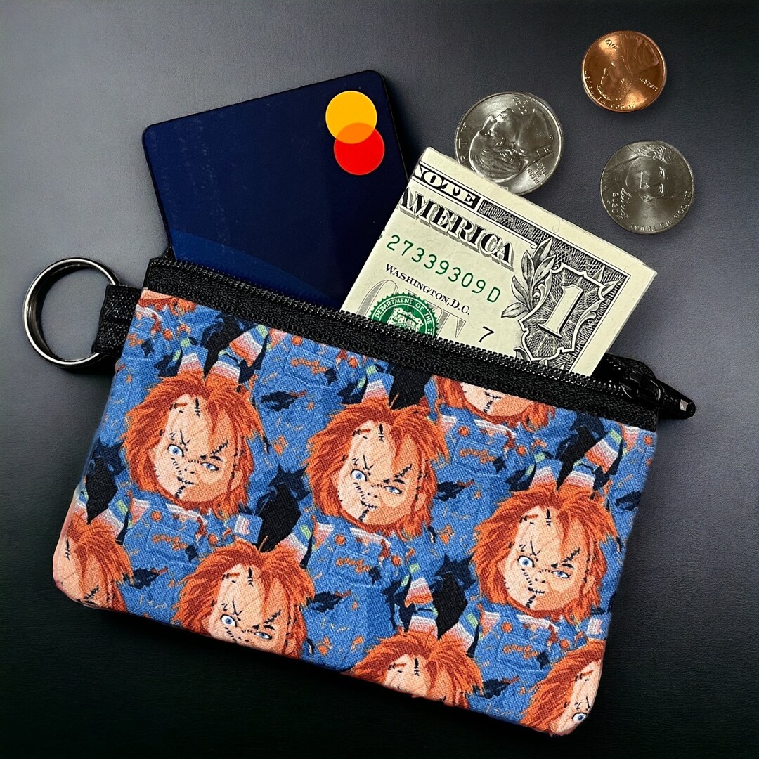 Chucky Mini Zipper Bag With Keyring. Cash & Card Bag. Horror Zipper ...