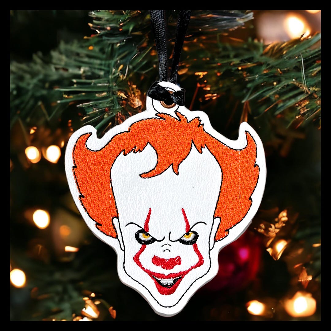 Pennywise Clown Embroidered Vinyl Halloween or Christmas Ornament ...