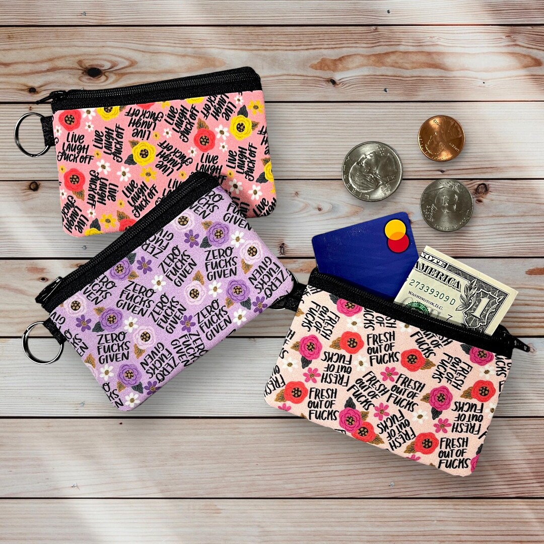 Cute Swear Words Mini Zipper Bag With Keyring. Choose From 3 Styles ...