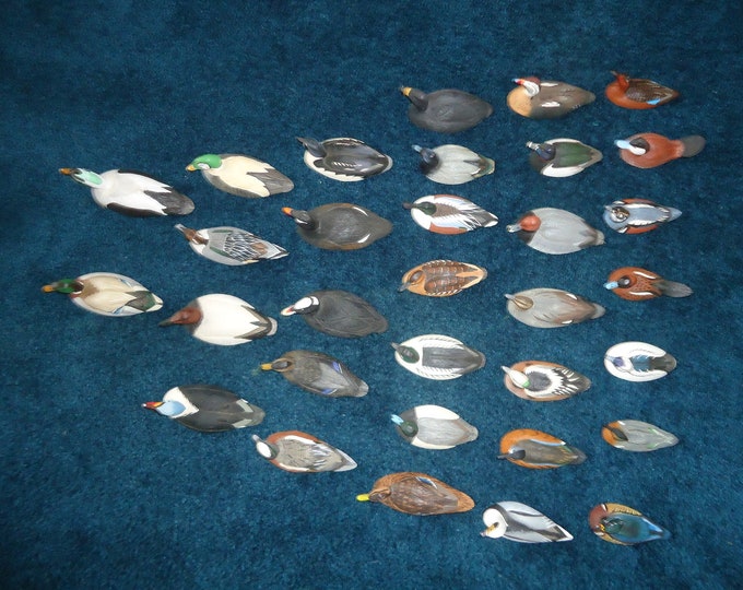 32 Miniature DUCK DECOY COLLECTION by William J. Koelpin Hand Painted ...