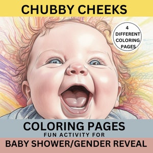 Chubby Cheeks Coloring Pages Adorable Baby Fun Activity for Baby Shower ...
