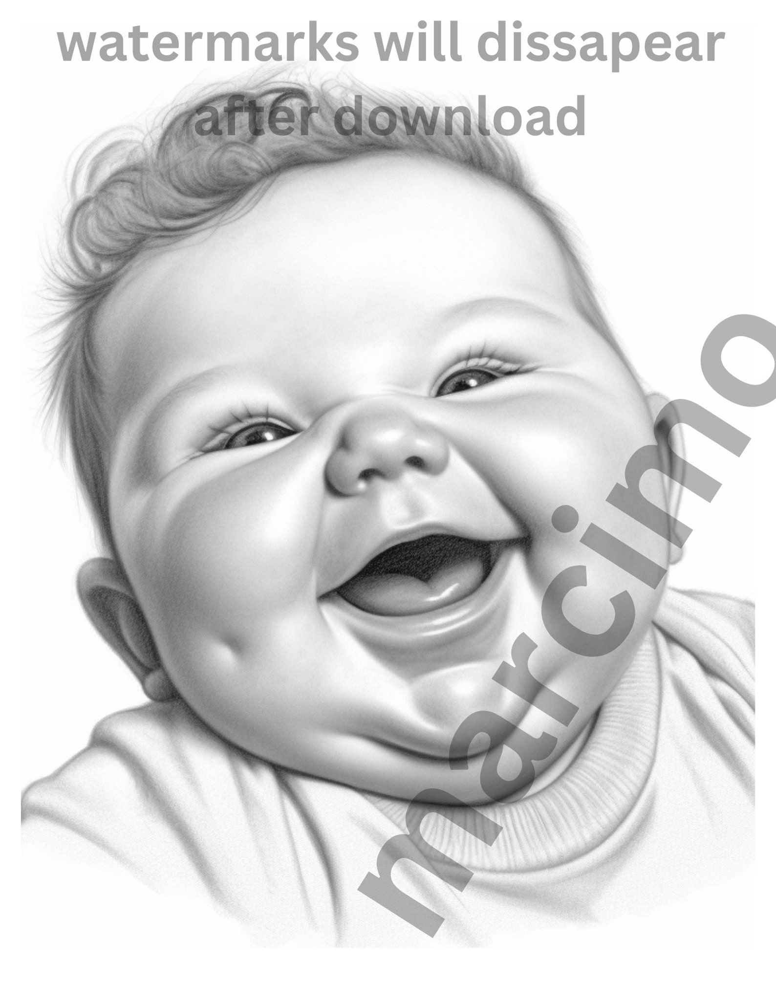 Chubby Cheeks Coloring Pages Adorable Baby Fun Activity for Baby Shower ...