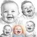 Chubby Cheeks Coloring Pages Adorable Baby Fun Activity for Baby Shower ...
