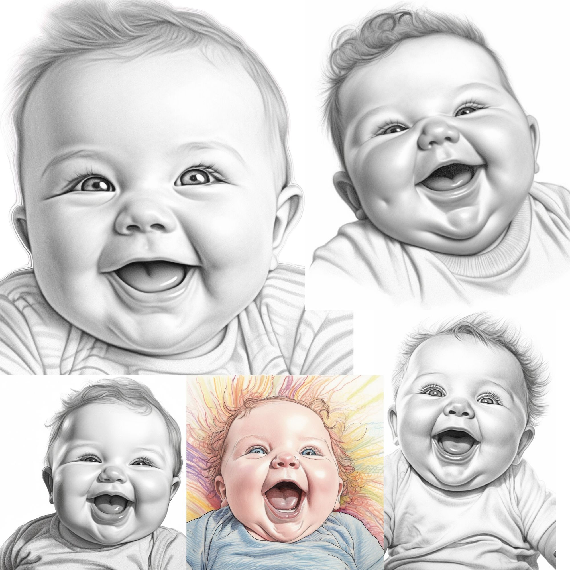 Chubby Cheeks Coloring Pages Adorable Baby Fun Activity for Baby Shower ...