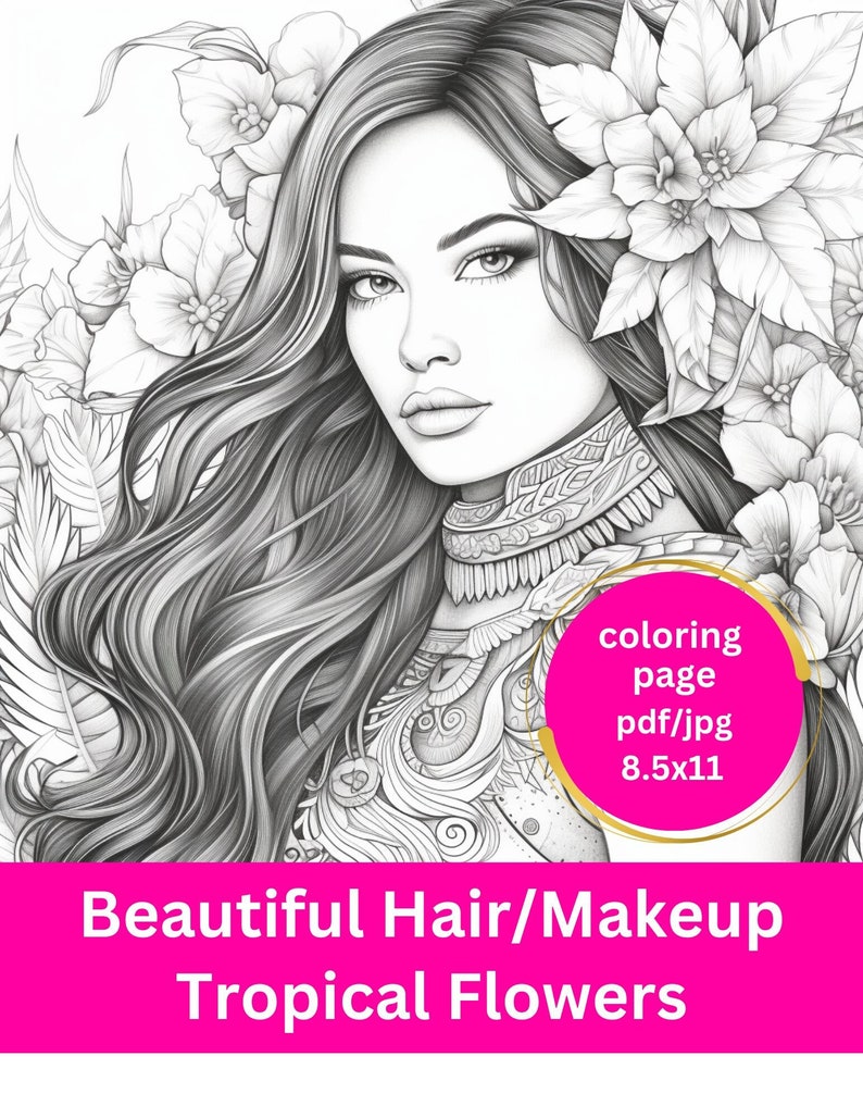 Marcimo Art Coloring Page for Adults Grayscale Coloring Page Instant ...