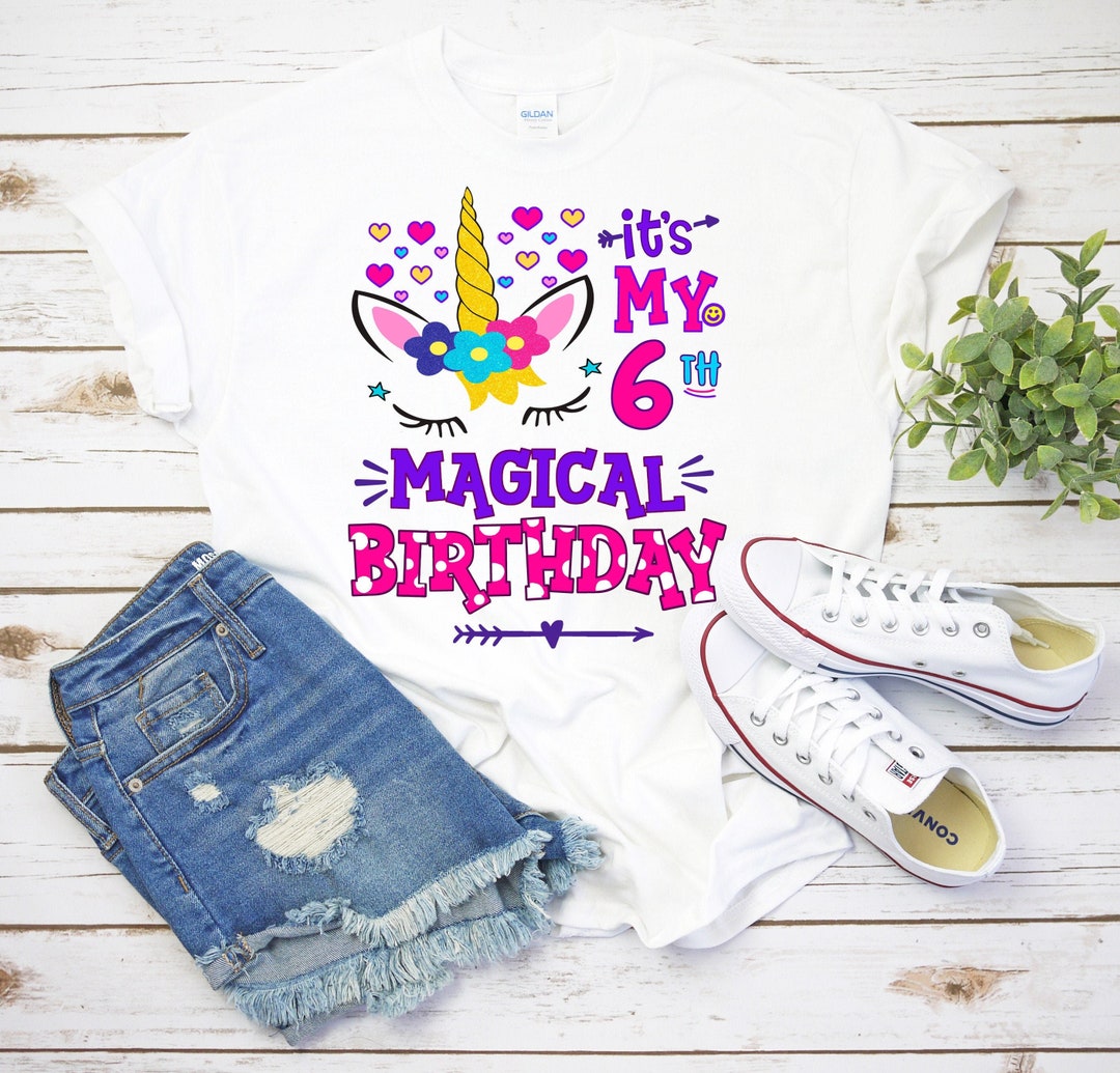 It's My 6th Magical Birthday Unicorn Face Instant Download PNG File ...