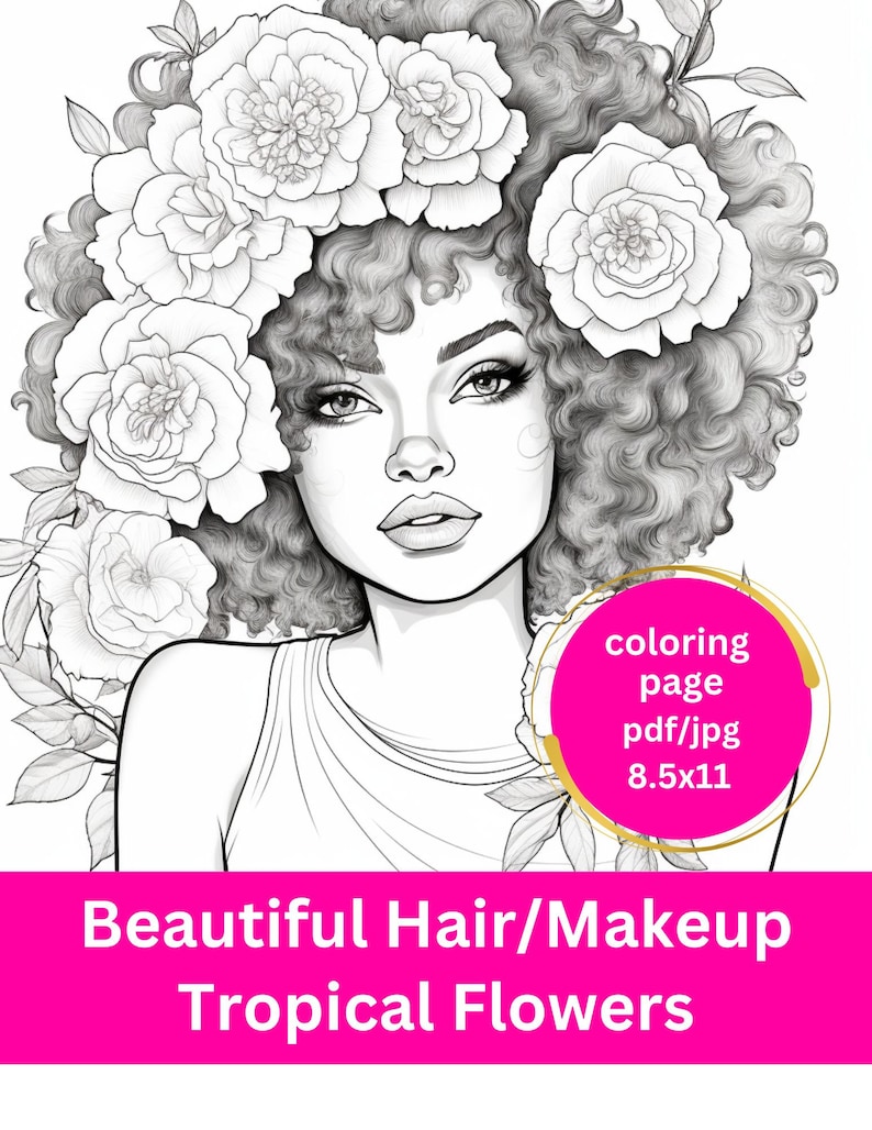 Marcimo Art Coloring Page for Adults Grayscale Coloring Page Instant ...