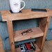 Solid Wood Rustic Side Table With Two Shelves, Handmade Sofa End Table ...