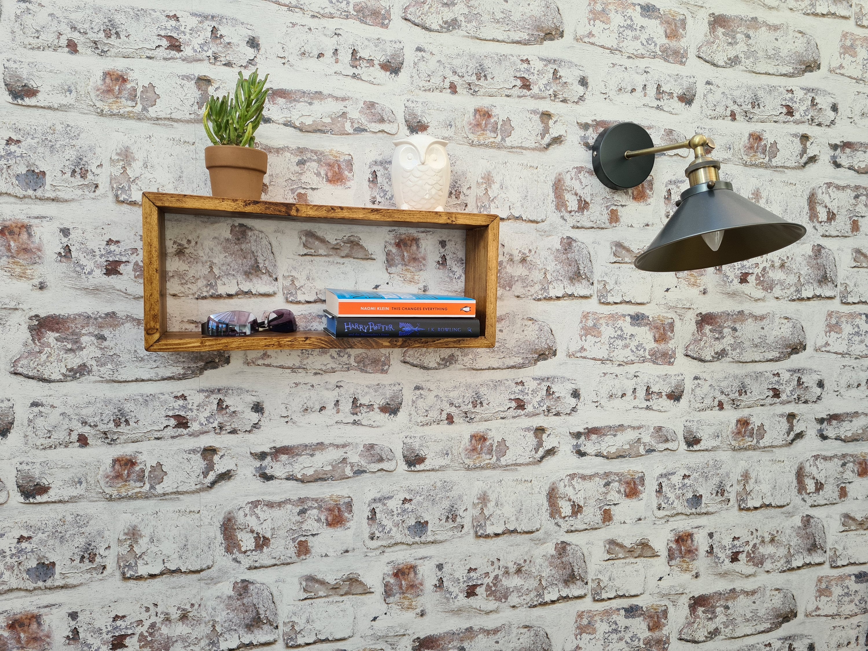 Rectangular Wooden Floating Box Shelf - Etsy Nederland