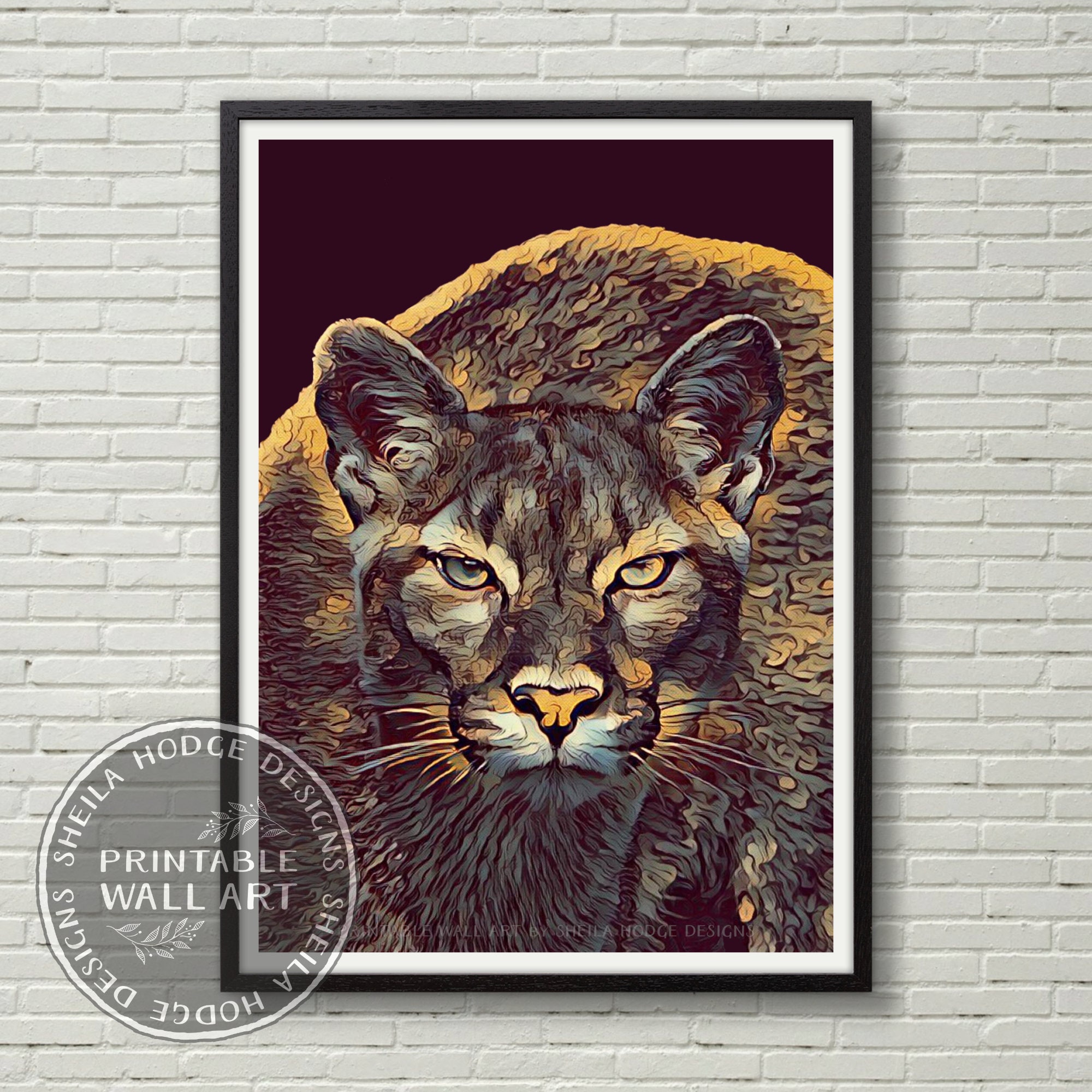 THE PUMA 001 Animal Art Print Printable Wall Art 16x20 A2 | Etsy