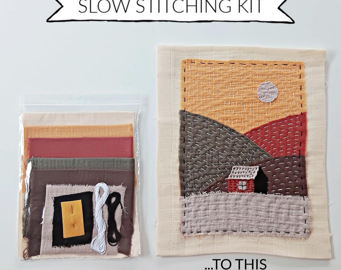 Slow Stitch KIT: Mountain Cabin - Etsy Canada