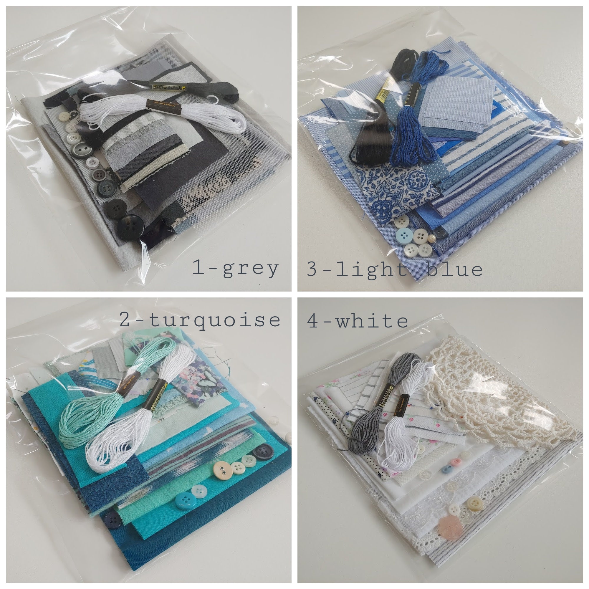 Color Coordinated Slow Stitching Fabrics Bundles for Art, Crafts ...
