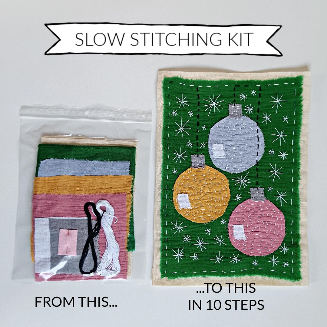 Christmas Bulbs - Slow Stitch Kit - Etsy