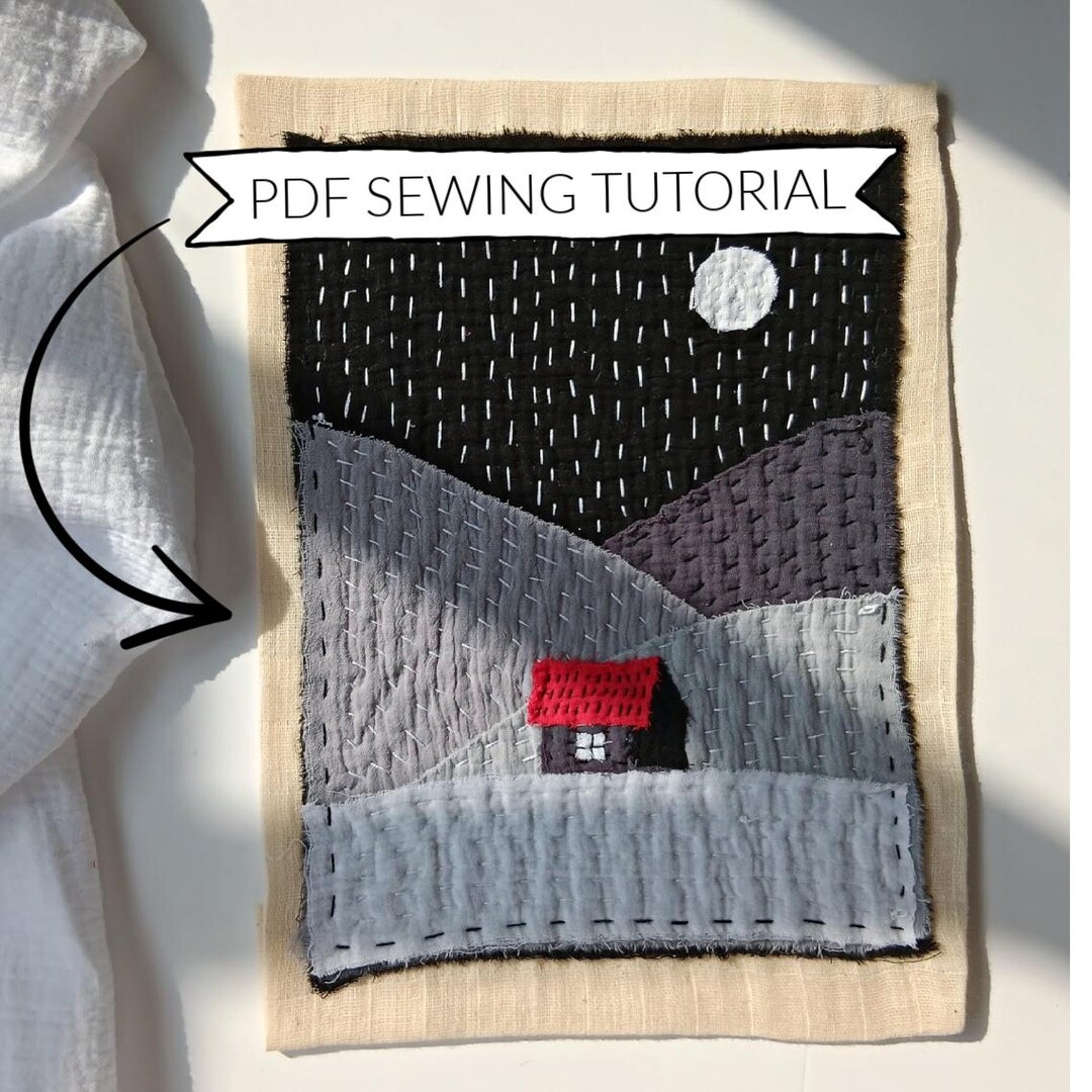 Red Roof Cabin - Slow Stitching PDF Instructions | Digital Pdf Download ...