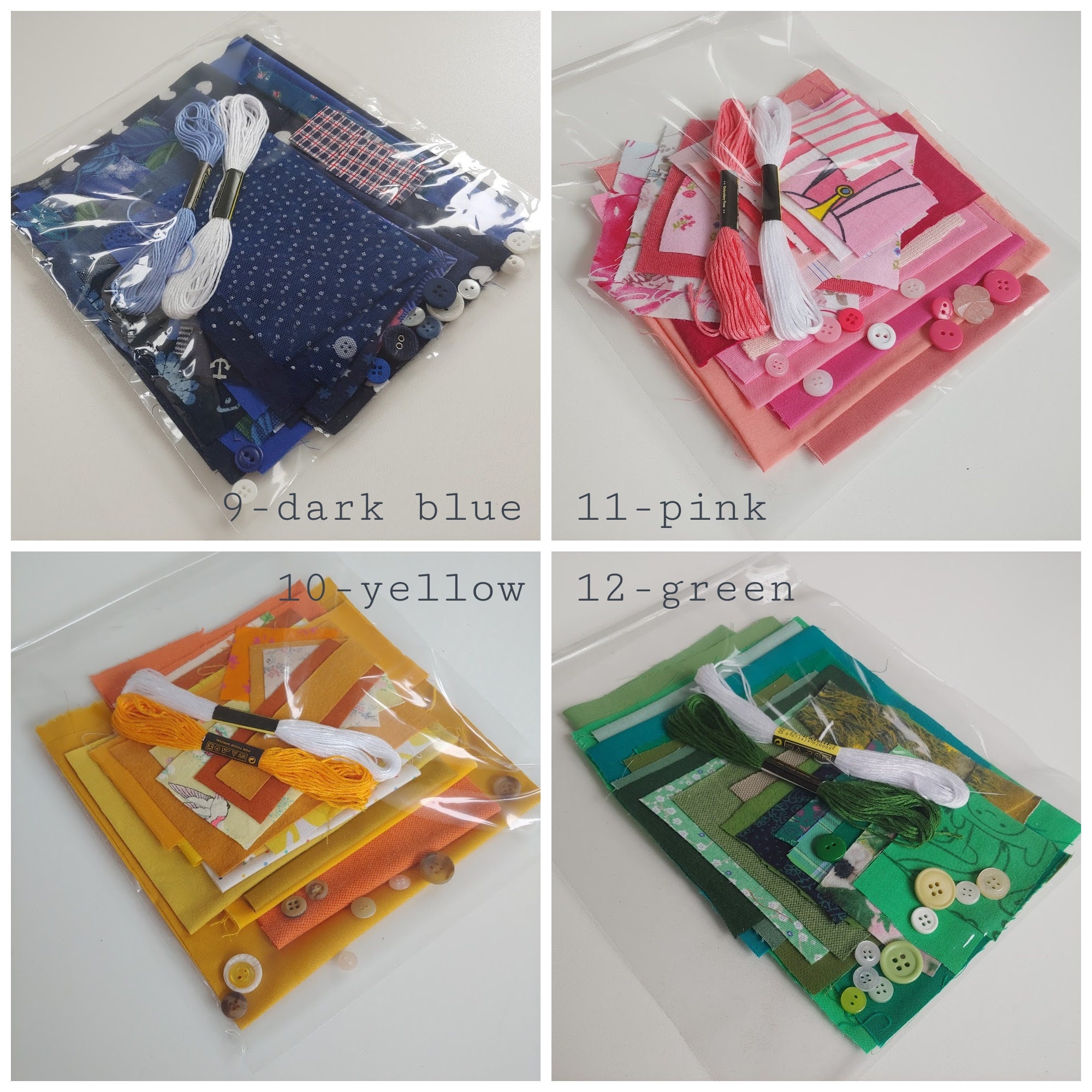 Color Coordinated Slow Stitching Fabrics Bundles for Art, Crafts ...