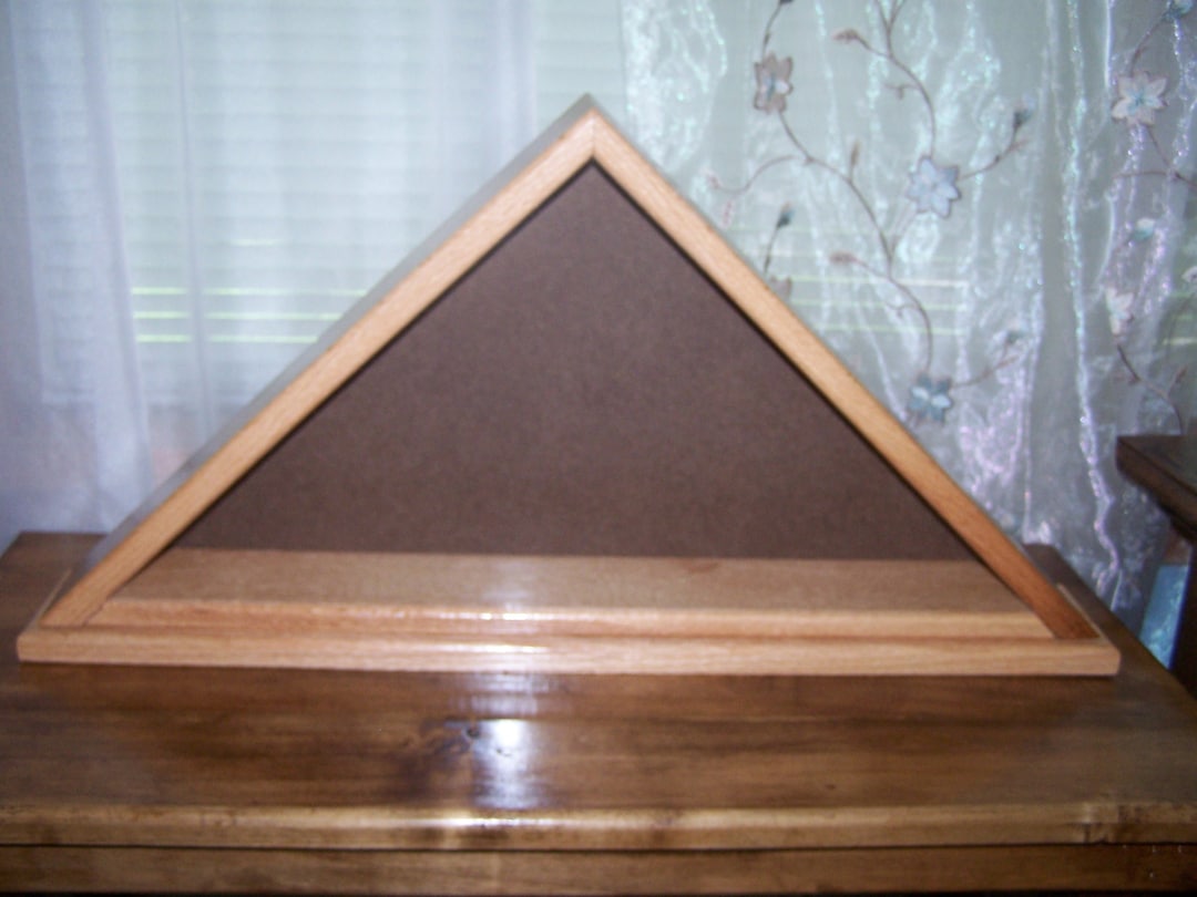 Oak Wood Flag Display Case for A 5' X 9.5' Casket Flag or A 5' X 8 ...