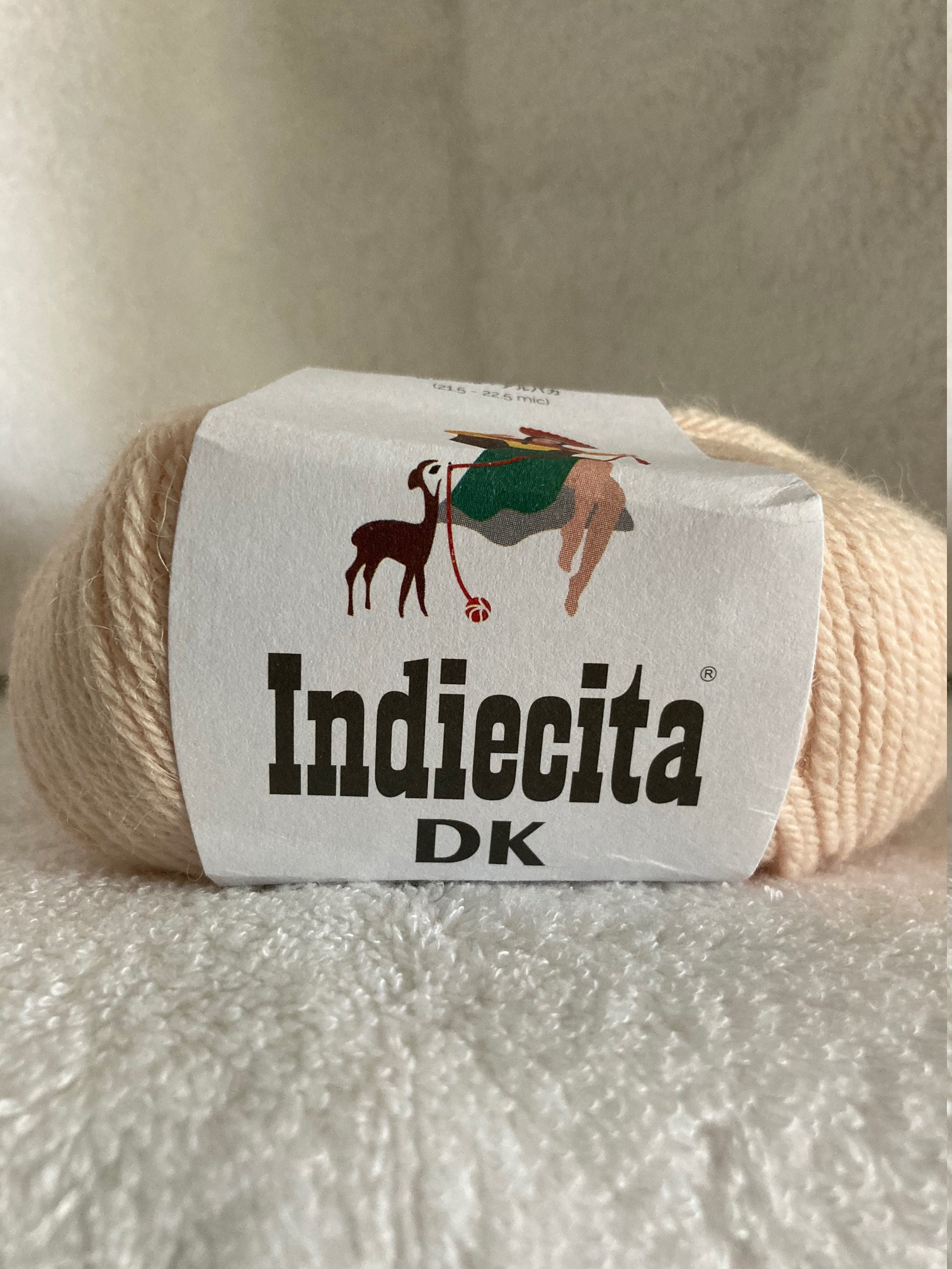 100% Baby Alpaca Yarn Indiecita DK Pearl/Light Blush | Etsy