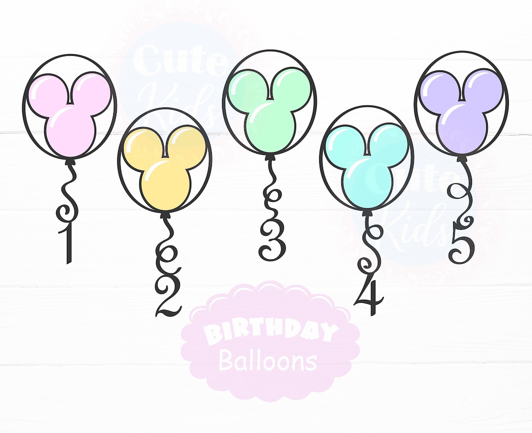 Birthday Numbers Balloons – Birthday Party Decor SVG Cut Files for ...
