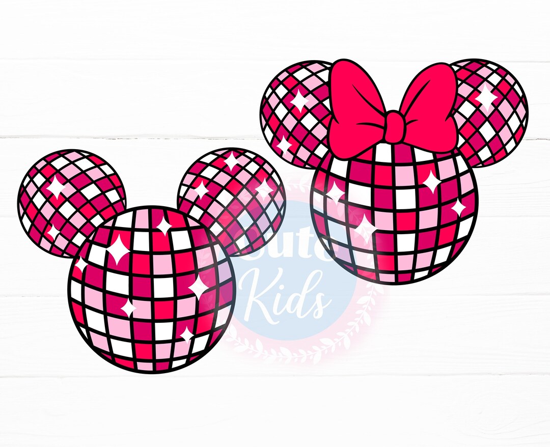 Retro Disco Ball Mouse Heads SVG Valentine's Day Decor Cut Files for ...