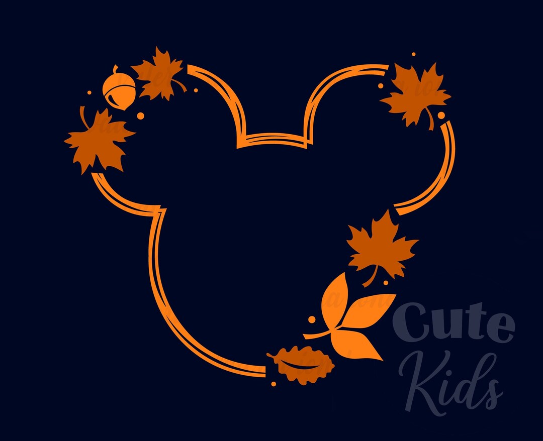 Fall Wreath Mouse Head SVG fall Leaves T-shirt Cut Files vector ...