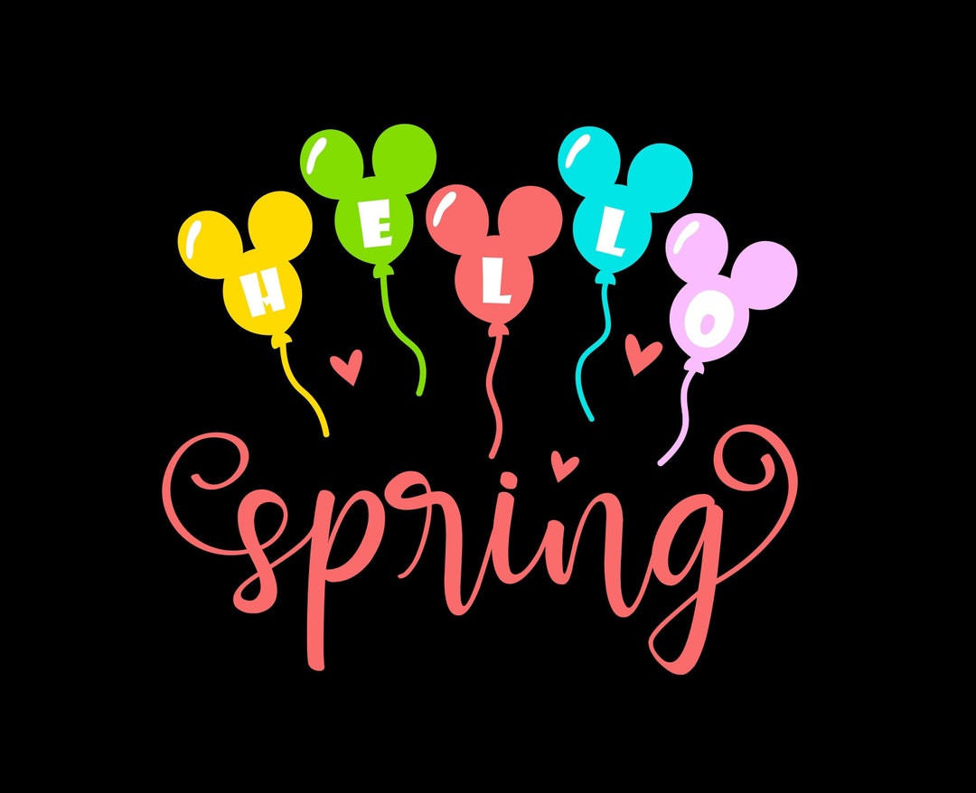 Mouse Head Balloons SVG – Hello Spring T-shirt Quote Svg Cut Files for ...