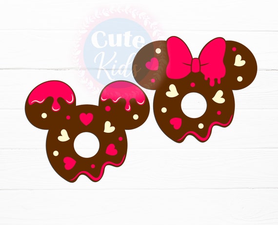 Mouse Head Donuts SVG Valentine's Day Hearts Decor Svg | Etsy